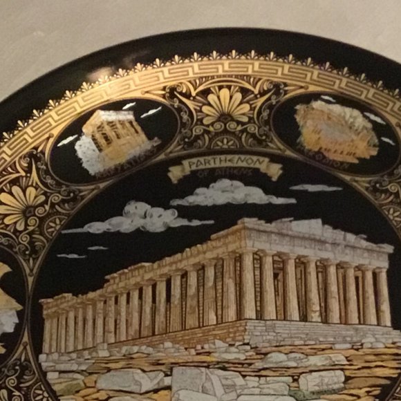 Adis Parthenon plate | Accents | 24 Karat Gold Parthenon Of Athens ...